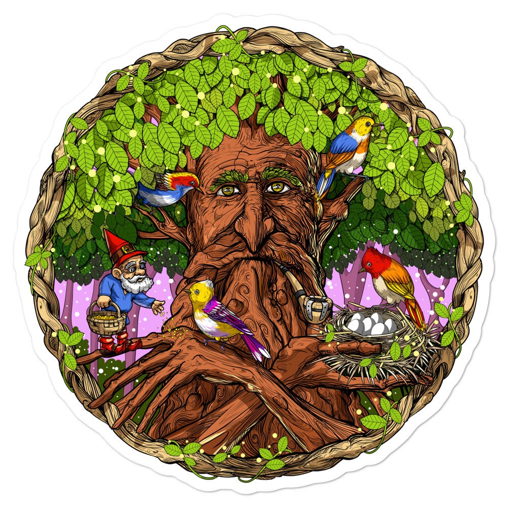 Forest Talking Tree Sticker Fantasy Nature Vinyl Sticker - Etsy