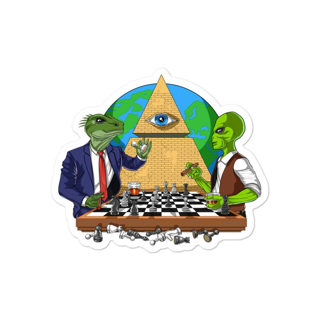 Space Alien Illuminati Sticker - Cryptozoology Conspiracy Decals ...
