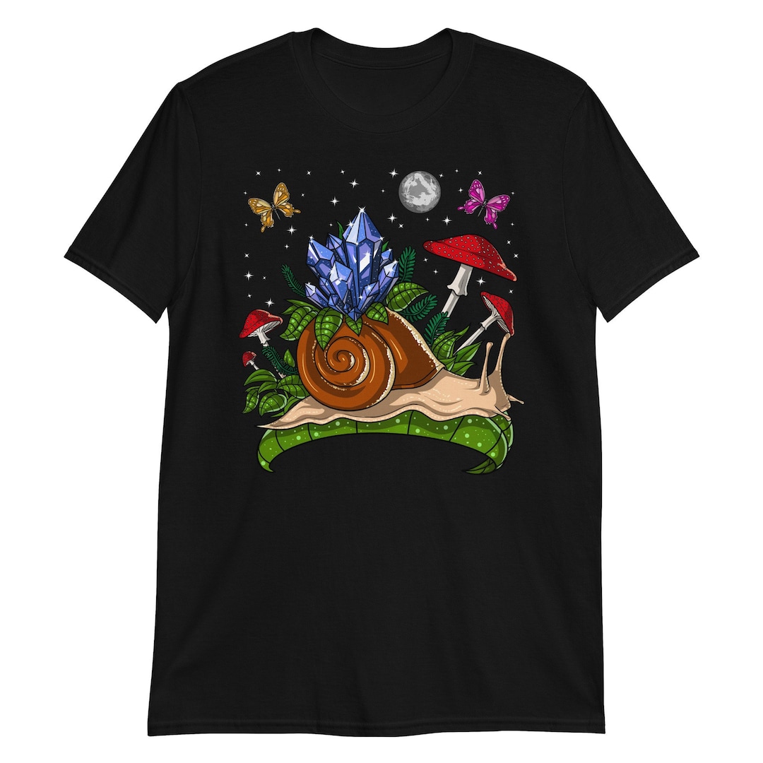 Mushroom Snail T-shirt, Forest Mushrooms Tee, Fungi Tees, Nature Shirt ...