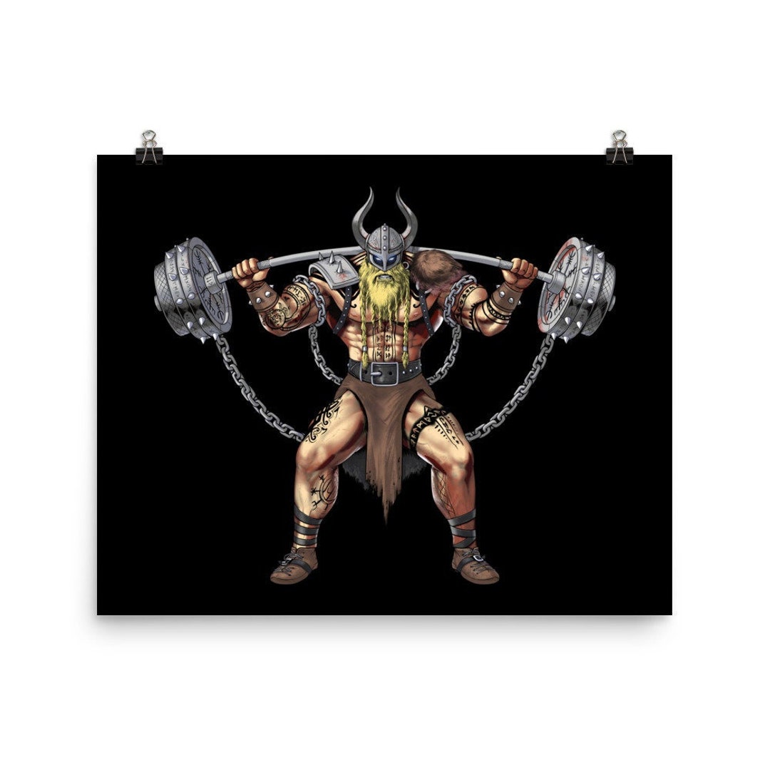 Norse Viking Warrior Bodybuilder Poster - Bodybuilding Weightlifting ...
