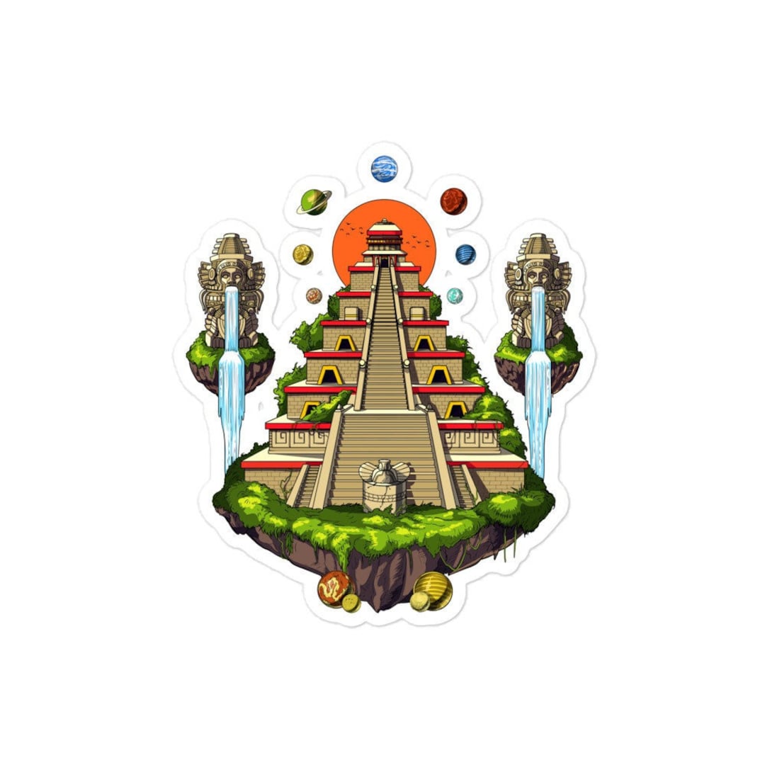 Aztec Pyramid Sticker - Ancient Aztec Stickers - Native Mexican ...