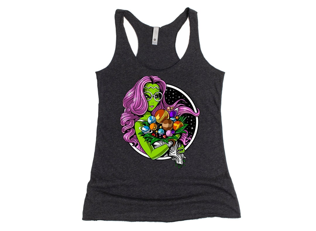 Hippie Alien Womens Tank Top Alien Racerback Tank Hippie Tanks Hippie ...