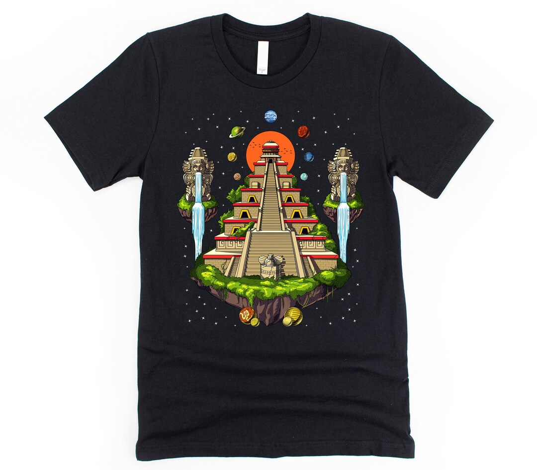 Space Aztec Pyramid T-shirt Psychedelic Aztec Shirt Aztec Clothing ...