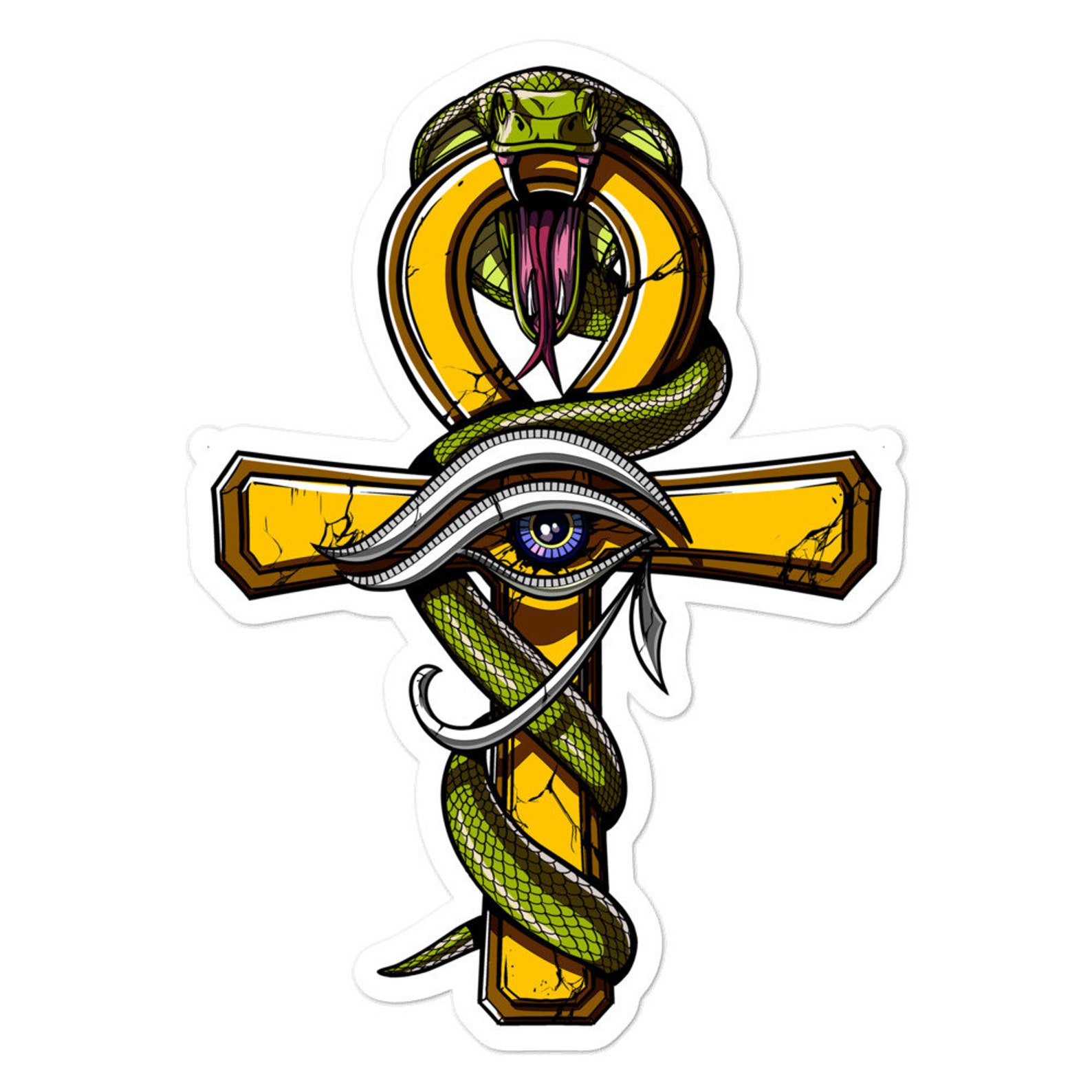Ancient Egyptian Ankh Sticker Eye of Horus Vinyl Sticker - Etsy