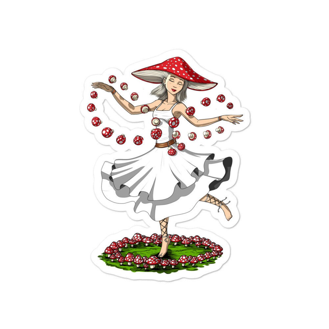 Forest Mushroom Sticker, Hippie Mushrooms Stickers, Fungi Vinyl Sticker ...