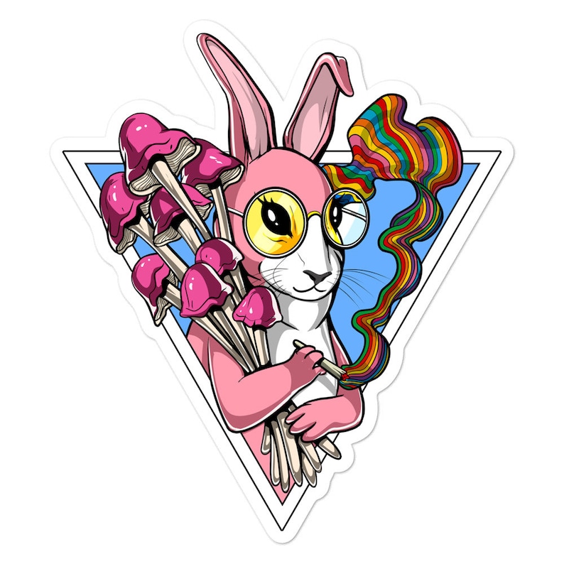 Psychedelic Rabbit Vinyl Sticker Trippy Bunny Sticker | Etsy