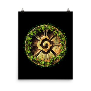 Aztec Hunab Ku Symbol Poster, Ancient Mayan Wall Decor, Aztec Art Print ...