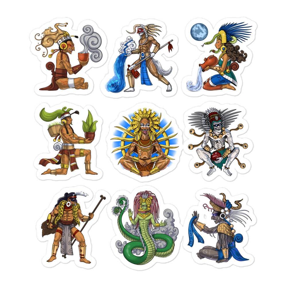 Ancient Mayan Mythology Gods Sticker Aztec Civilization - Etsy