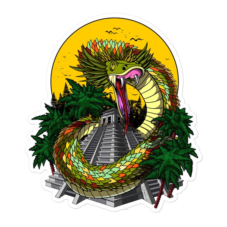 Aztec God Quetzalcoatl Sticker Ancient Aztec Mythology - Etsy
