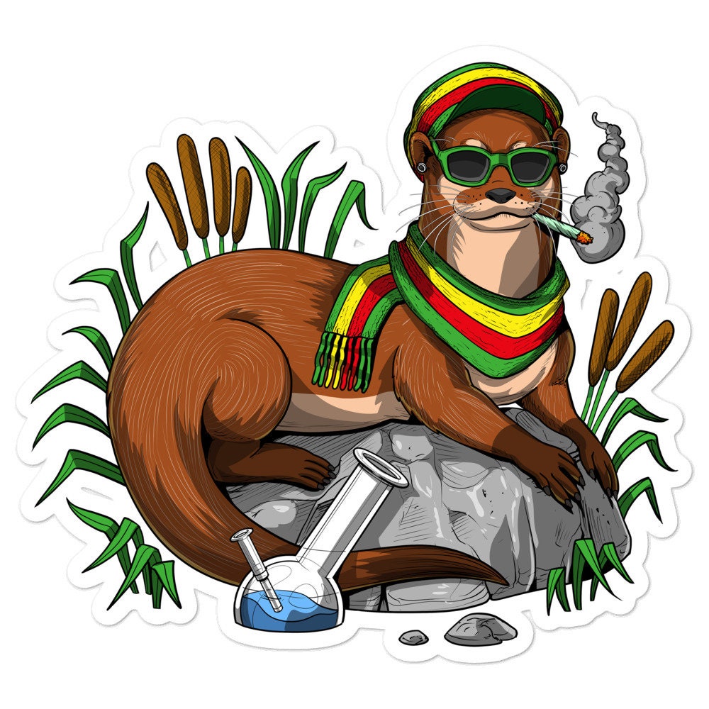 Marijuana Ganja Sticker Hippie Stickers Penguin Rastafari Smoking Weed ...