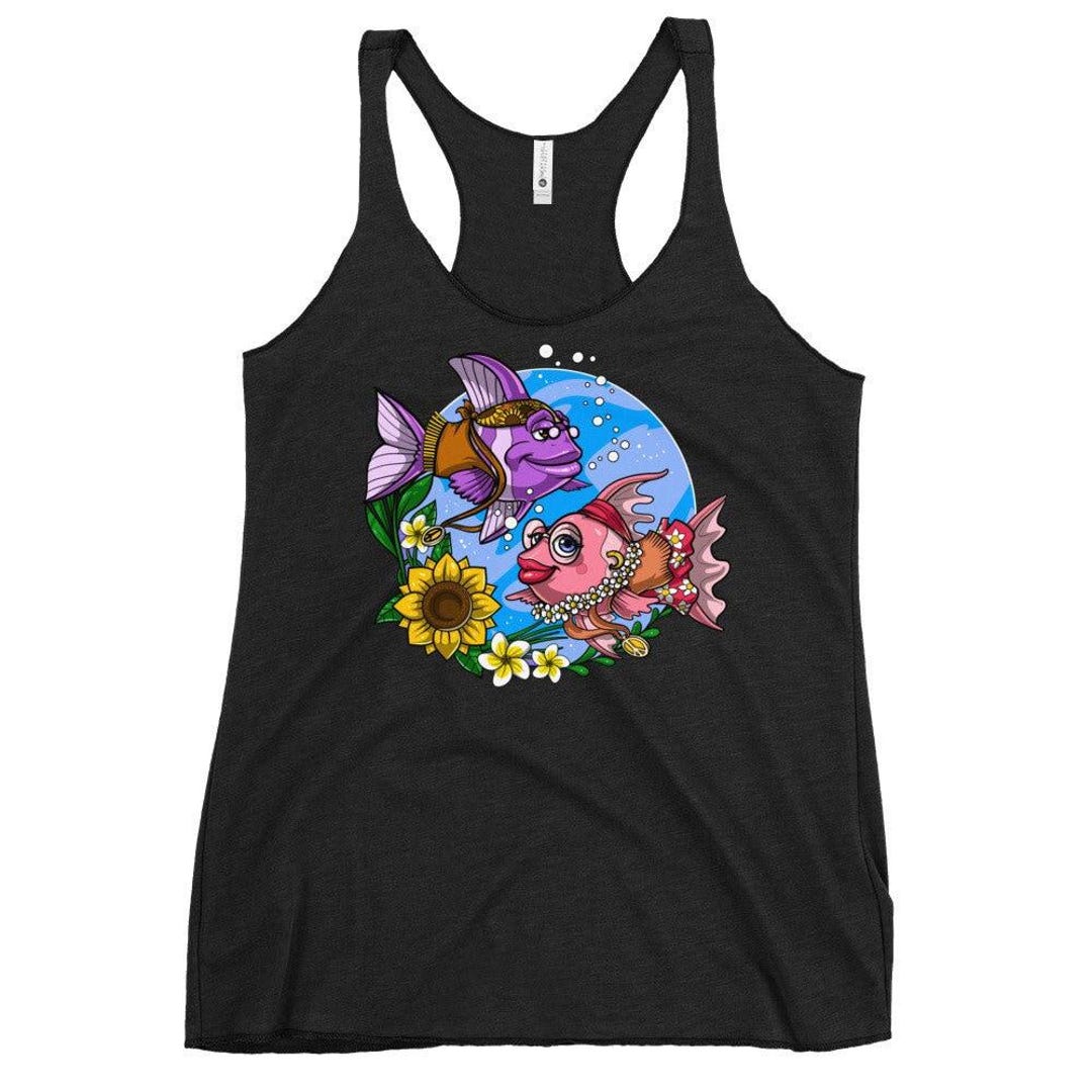 Fish Tank Top, Floral Womens Tank Top, Hippie Tank, Flowers Racerback ...