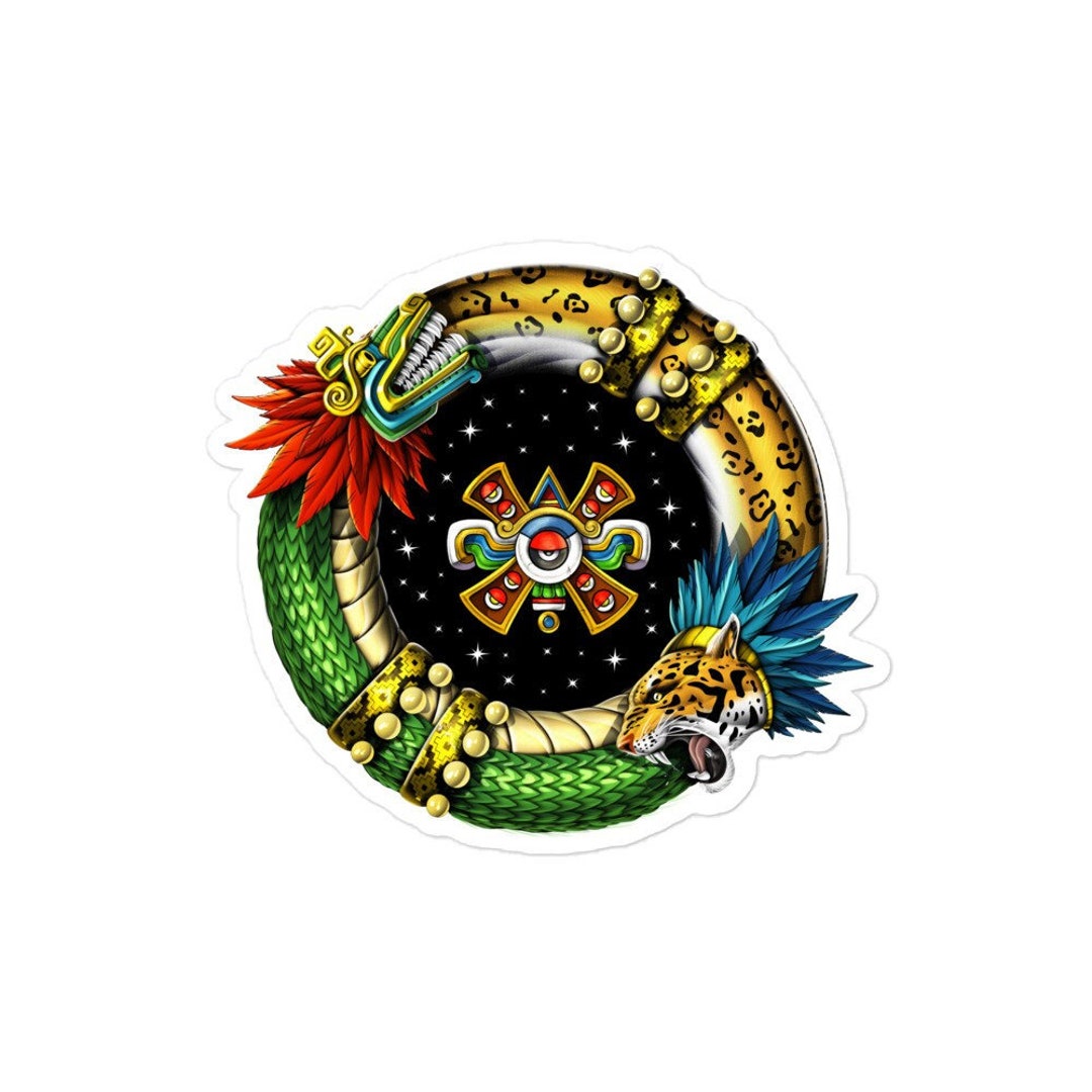 Quetzalcoatl Aztec Serpent Sticker, Aztec Calendar Sticker, Ancient ...