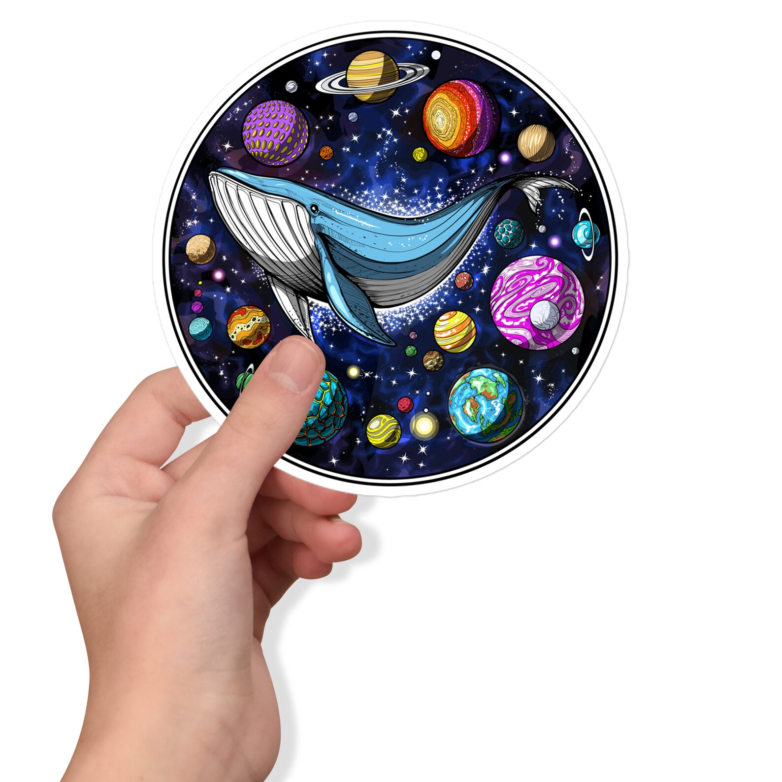 Psychedelic Whale Sticker Trippy Whales Sticker Space - Etsy