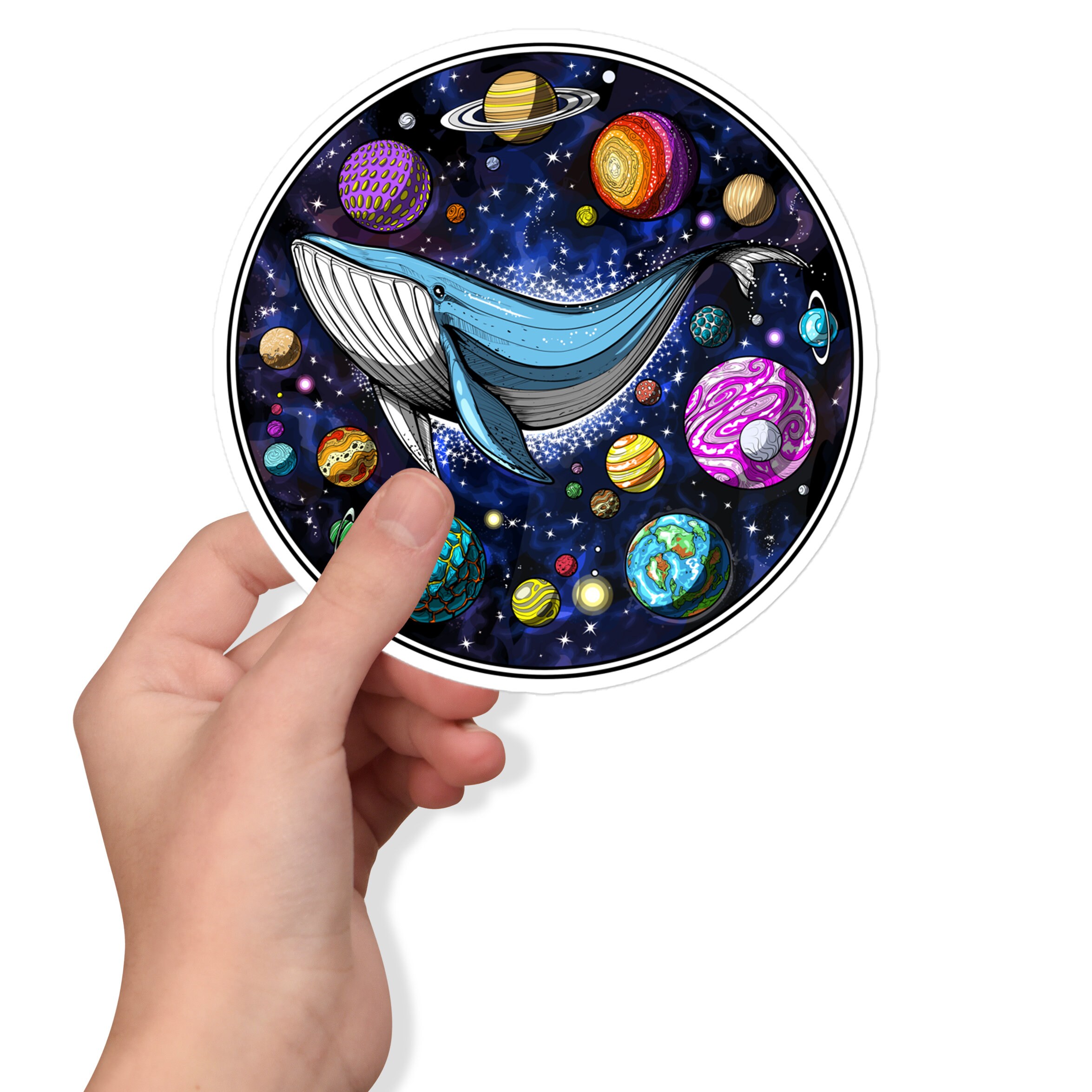 Psychedelic Whale Sticker Trippy Whales Sticker Space - Etsy
