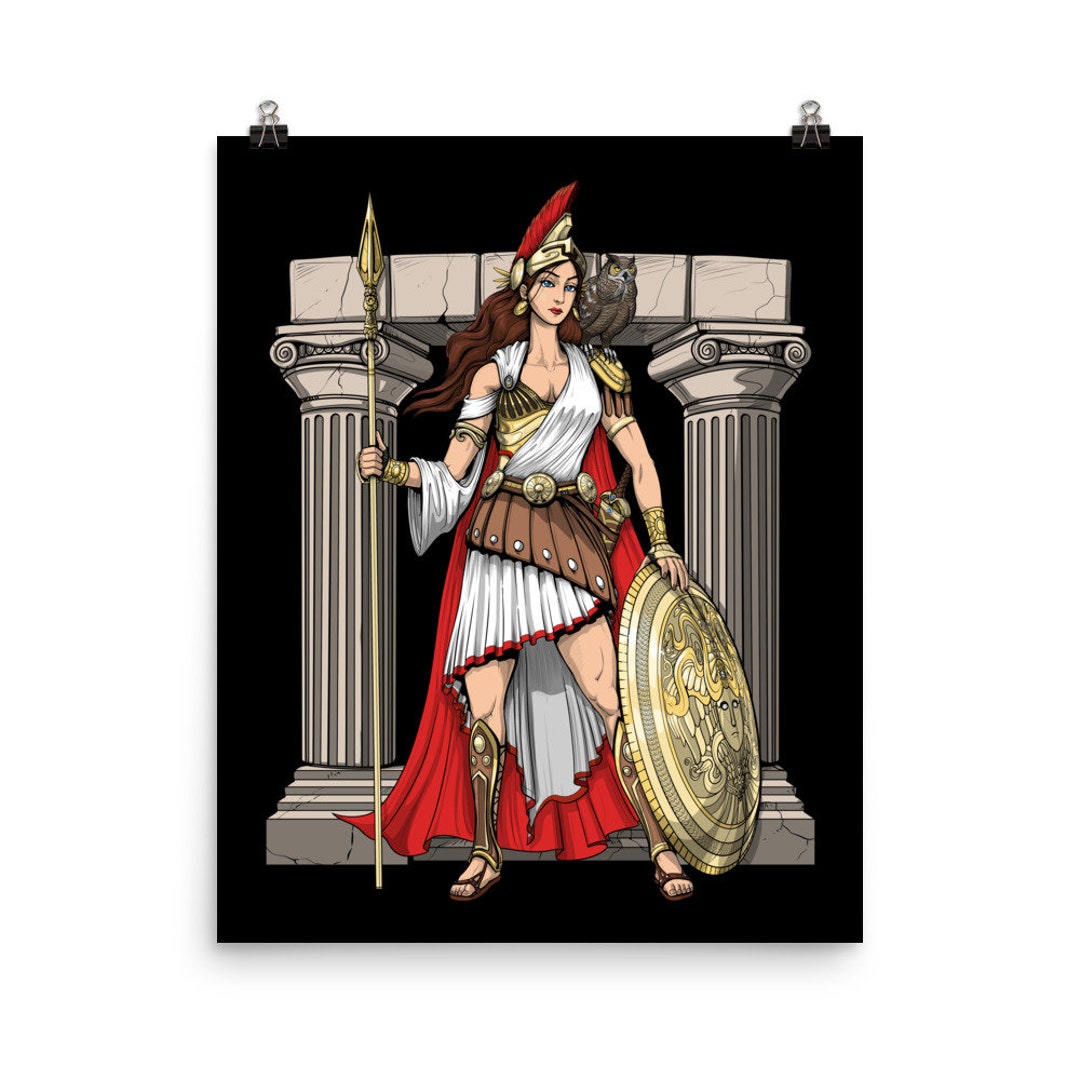 Greek Goddess Athena Poster, Greek Mythology Wall Decor, Ancient Greece ...