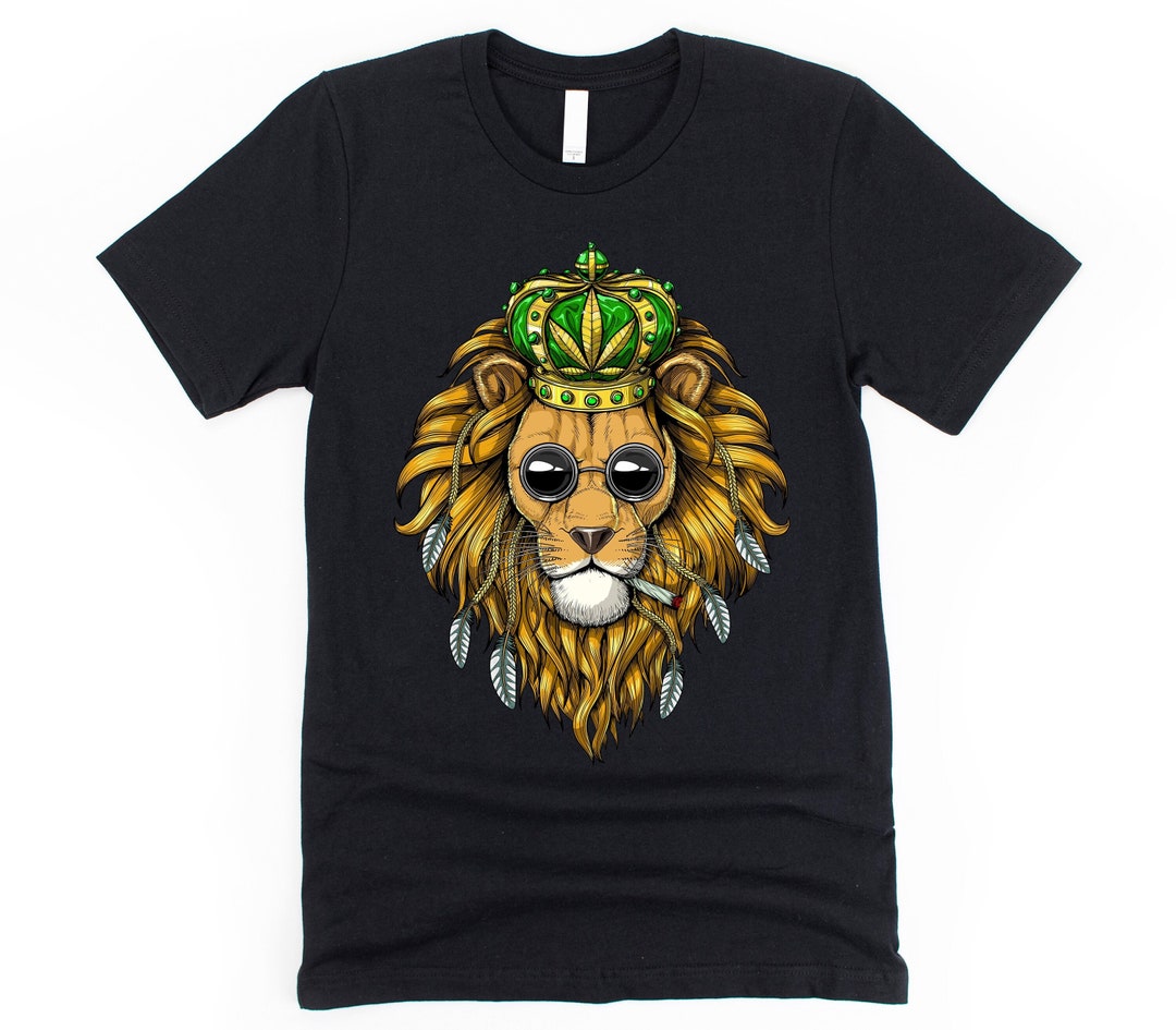 Stoner Shirt, Lion Smoking Weed T-shirt, Cannabis Shirt, Marijuana ...
