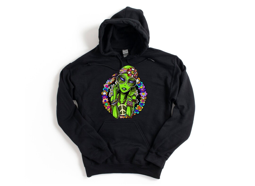 Hippie Alien Hoodie Floral Hippie Hoodie Hippie Clothes - Etsy