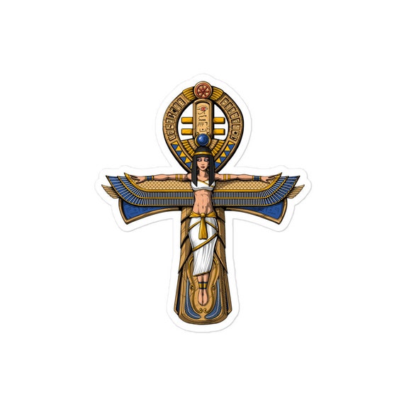 Egyptian Goddess Isis Sticker Ankh Cross Sticker Ancient | Etsy