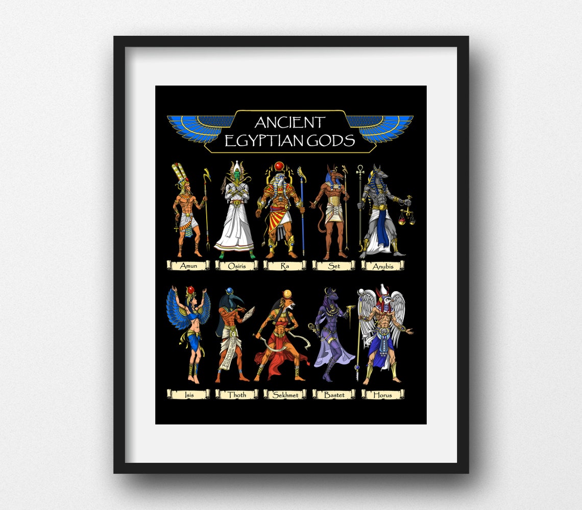 Ancient Egyptian Gods Canvas Poster Egyptian Mythology Wall | Etsy