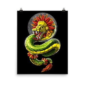 Quetzalcoatl Aztec God Poster, Aztec Mythology Wall Decor, Ancient ...