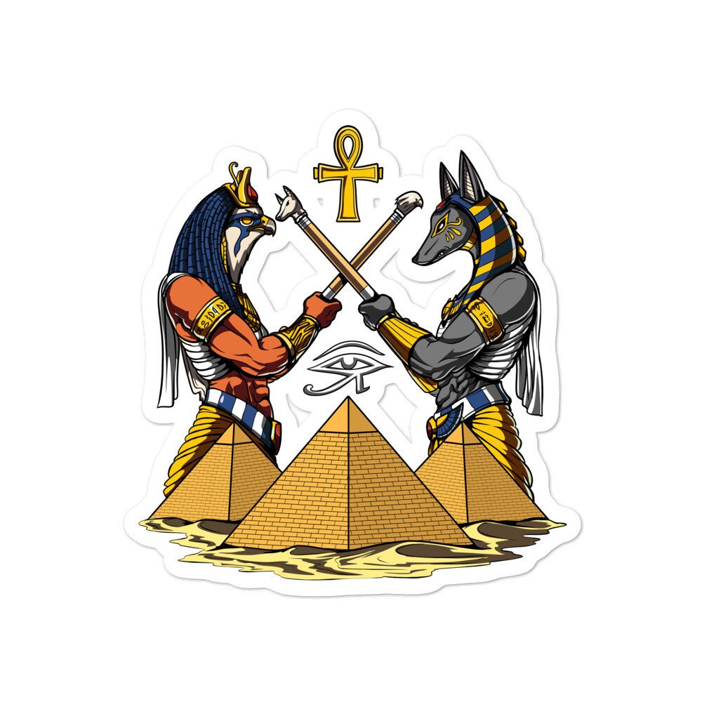 Egyptian Gods Anubis Sticker Eye of Horus Decal Ankh Cross - Etsy