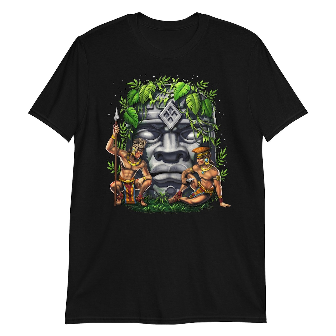 Olmec Head T-shirt, Olmec Warriors Tee, Ancient Mexican Civilization ...