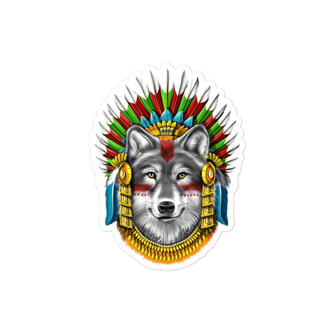 Wolf Aztec Warrior Stickers, Aztec Decals, Aztec God Stickers, Ancient ...