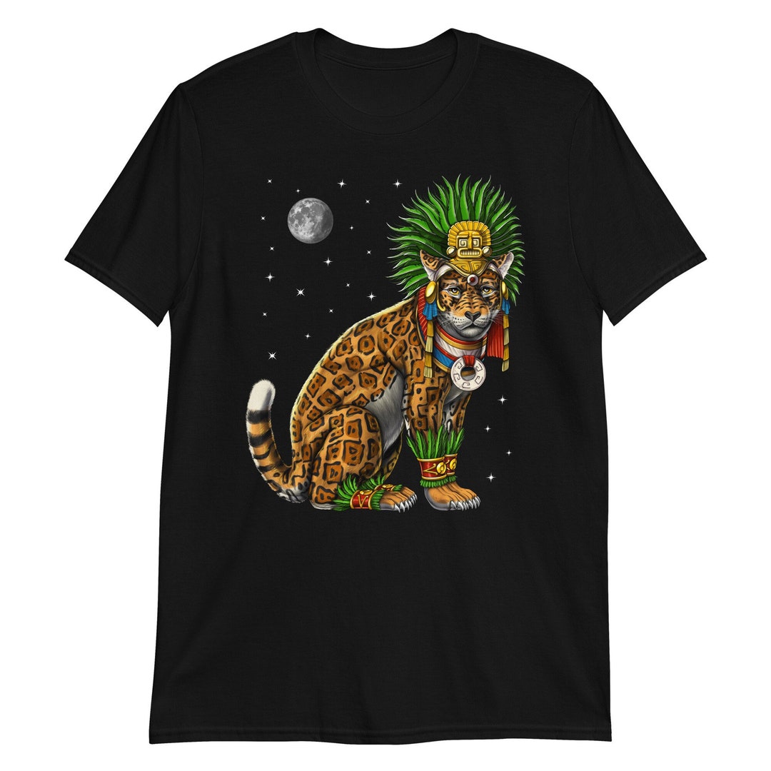 Aztec Jaguar Warrior Shirt, Aztec God Tee, Ancient Mayan Tee, Aztec ...
