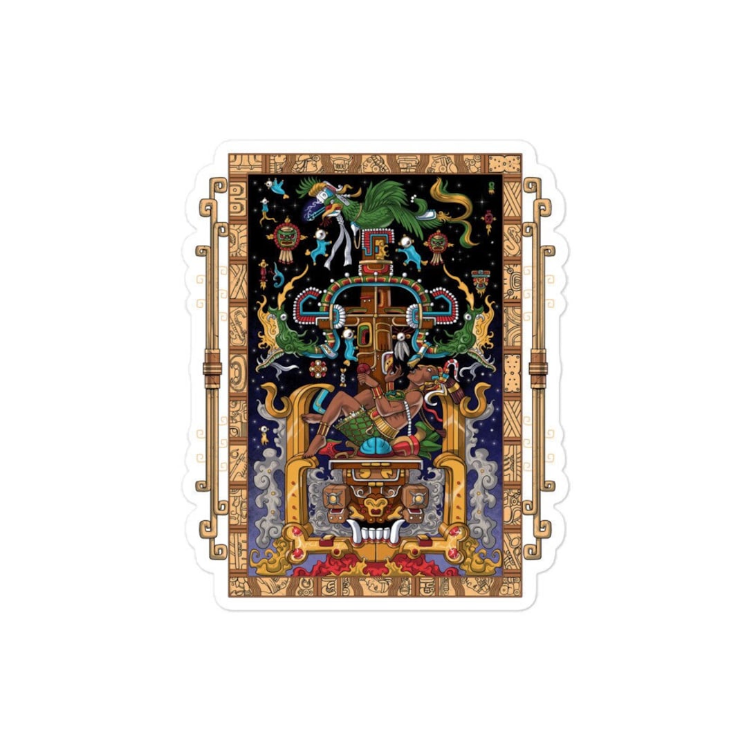 Mayan King Pakal Sarcophagus Sticker - Ancient Maya Civilization Decal ...