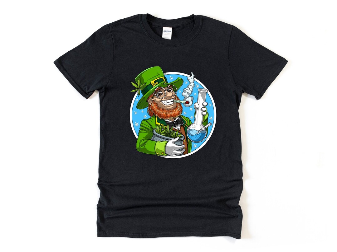Leprechaun Smoking Weed Shirt, Saint Patricks Day Tee, St Patricks ...