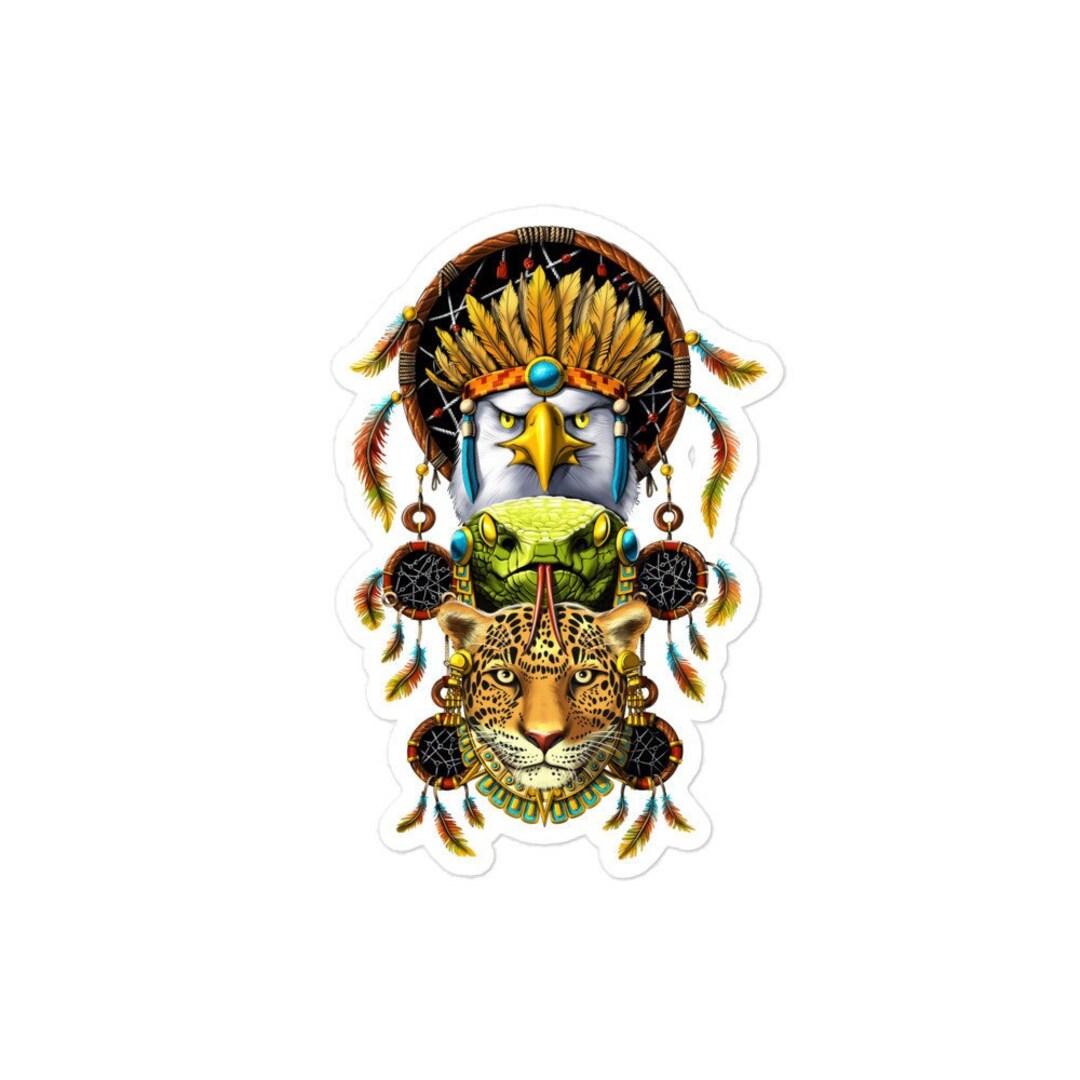 Native American Dreamcatcher Sticker, Aztec Jaguar Sticker, Ancient ...