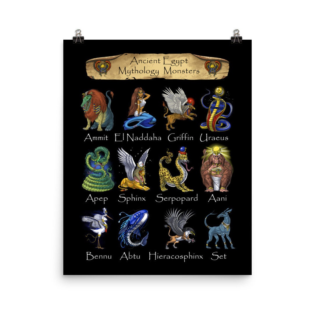 Ancient Egypt Mythology Poster - Egyptian Gods Wall Decor - Egyptian ...