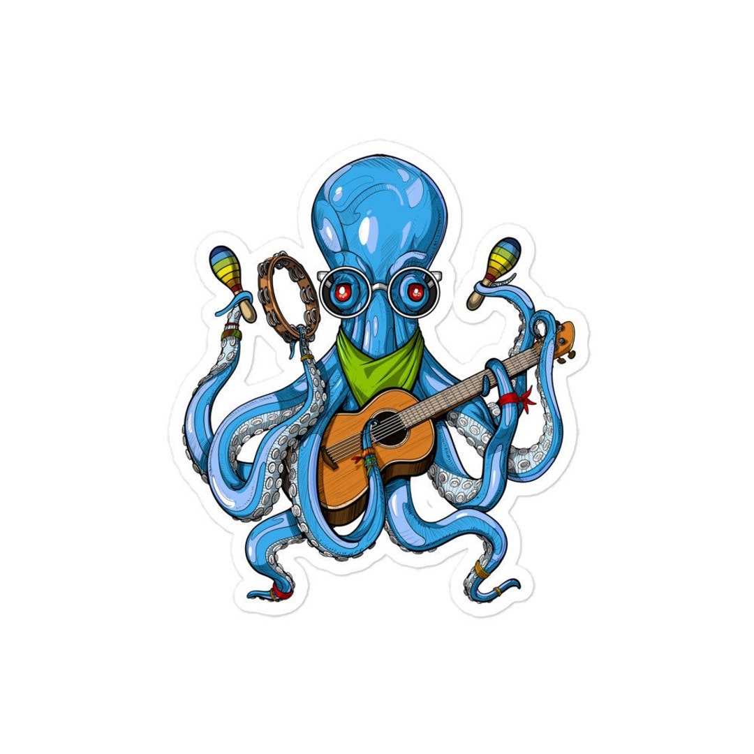 Octopus Vinyl Sticker, Hippie Sticker, Octopus Decals, Hippie Decals ...
