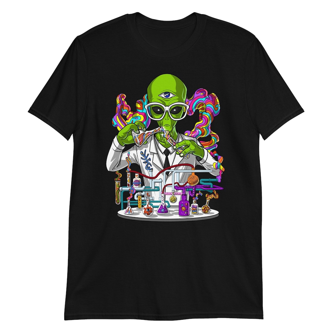 Psychedelic Alien Scientist T-shirt, Laboratory Shirt, Chemist Shirt ...