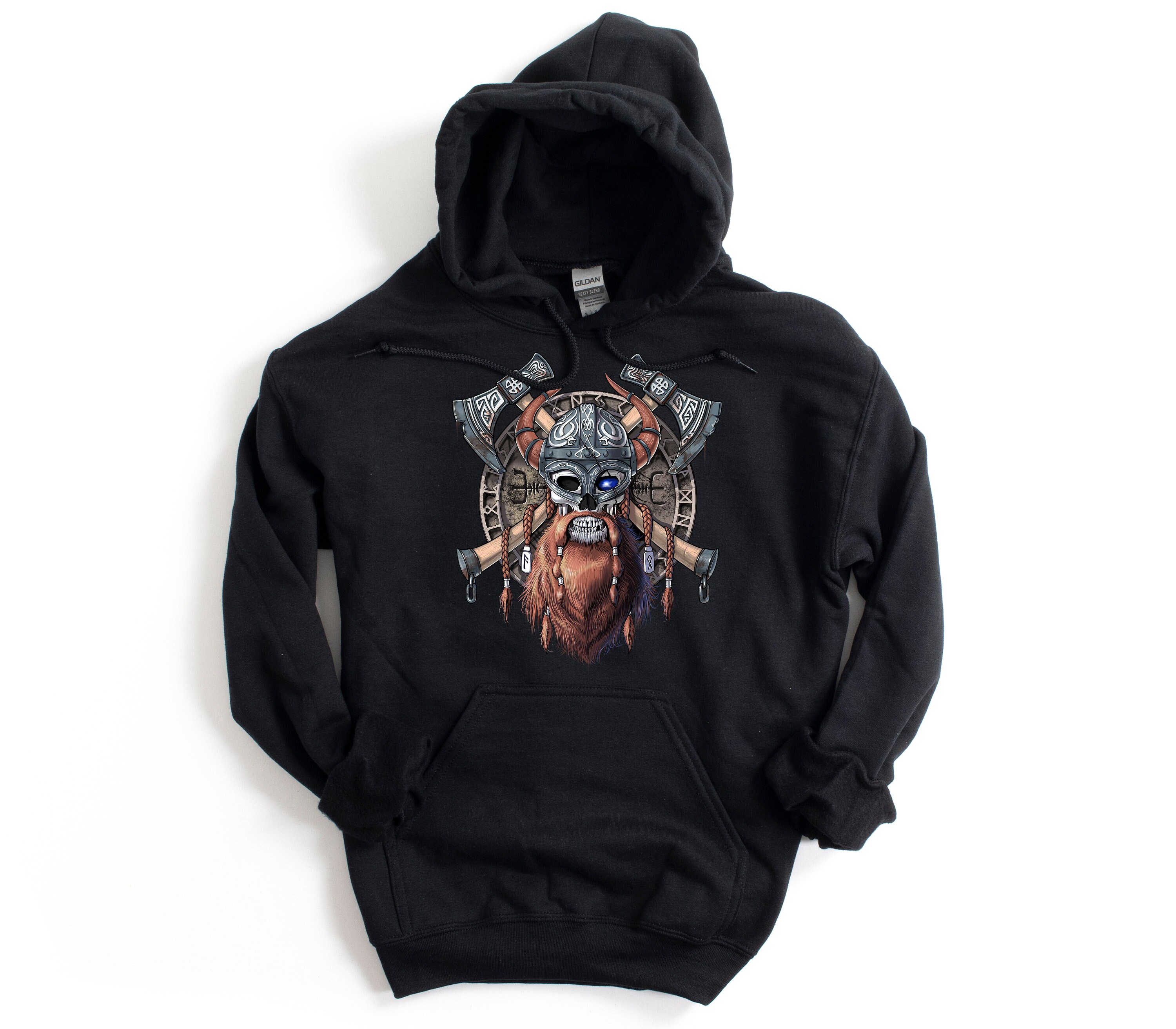 Viking Warrior Skull Hoodie Norse Mythology Hoodie Nordic - Etsy