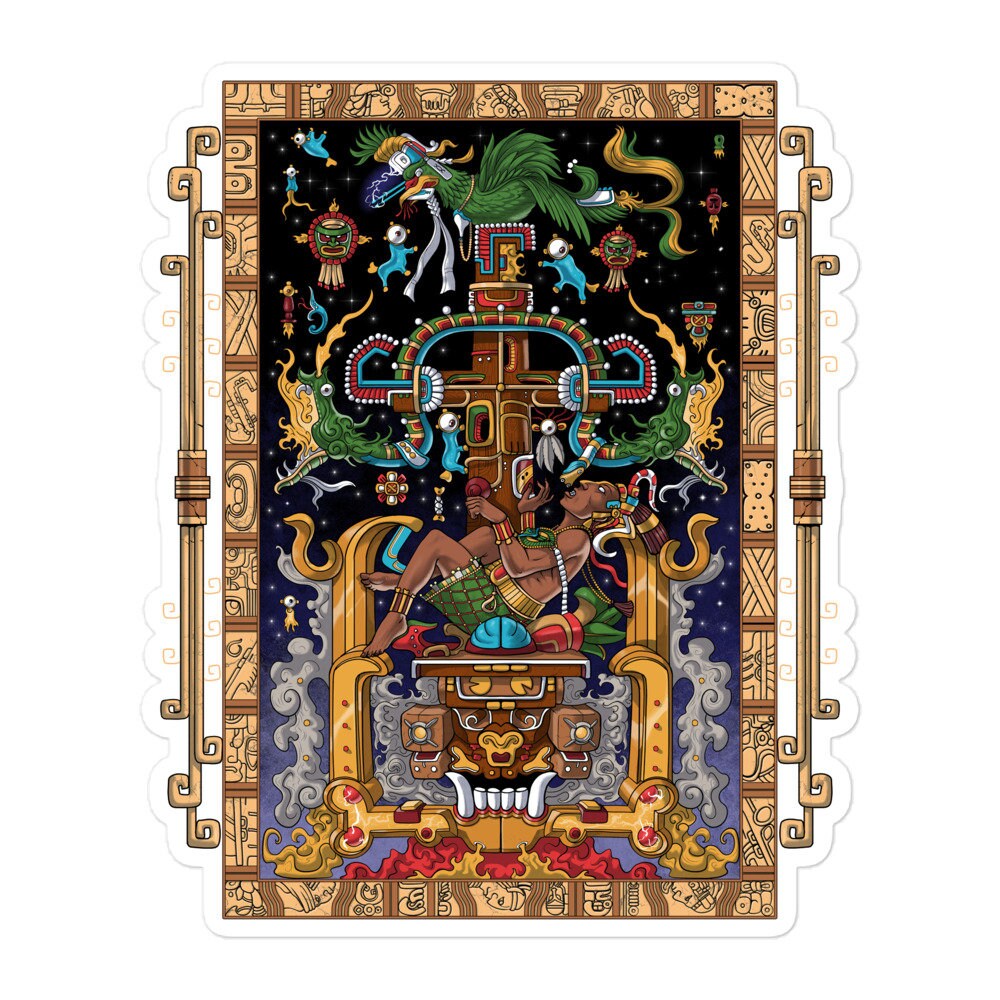 Mayan King Pakal Sarcophagus Sticker Ancient Maya - Etsy