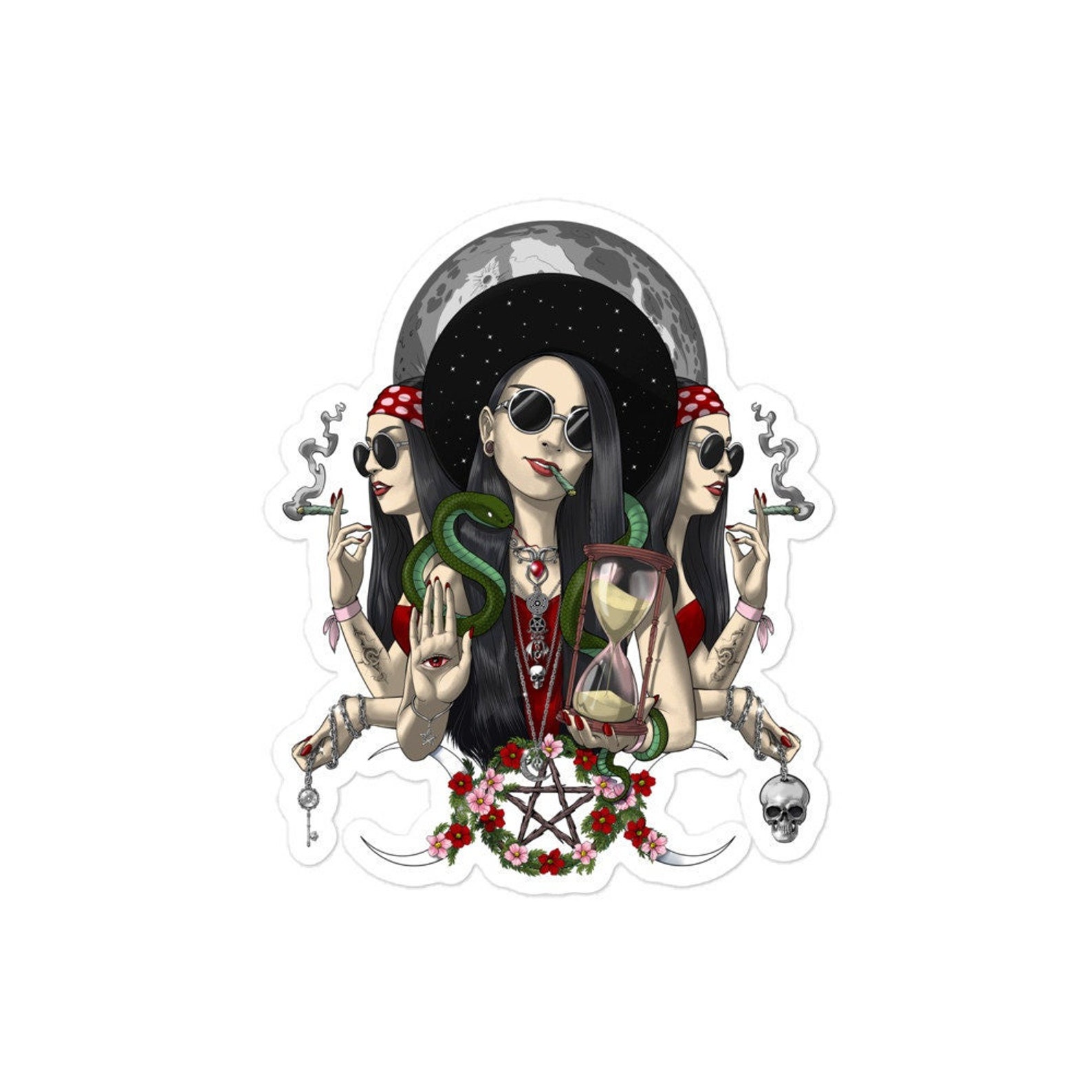 Hecate Moon Greek Goddess Sticker Gothic Pagan Stickers - Etsy