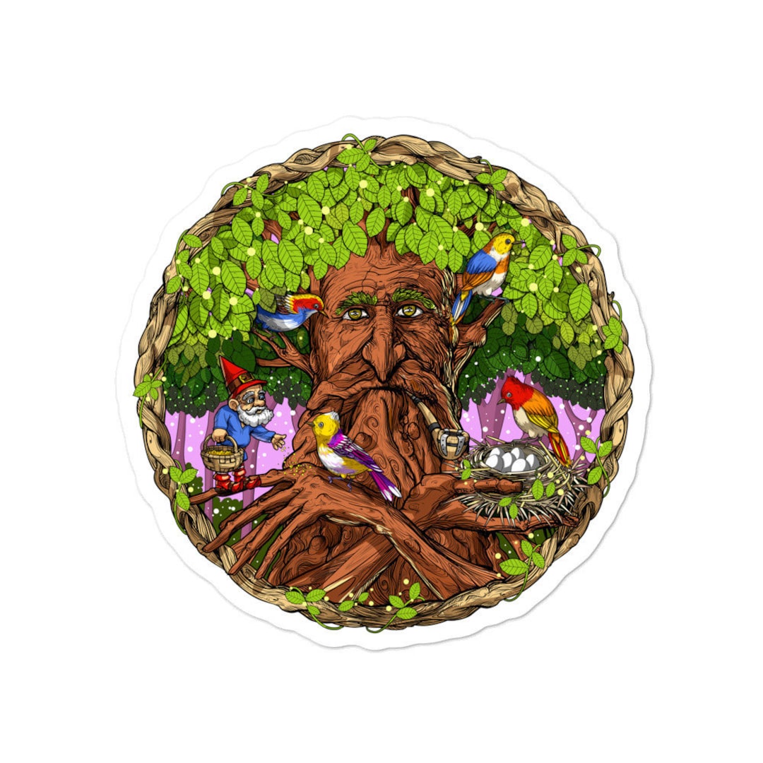 Forest Talking Tree Sticker - Fantasy Nature Vinyl Sticker - Garden ...