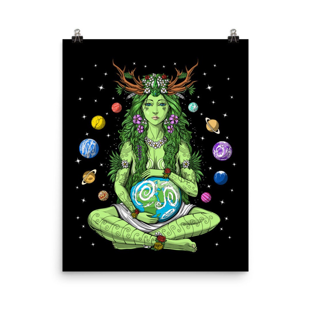 Gaia Greek Goddess Poster Mother Earth Art Print Psychedelic Hippie ...