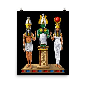 Egyptian Trinity Poster, Ancient Egyptian Mythology Art Print, Goddess ...