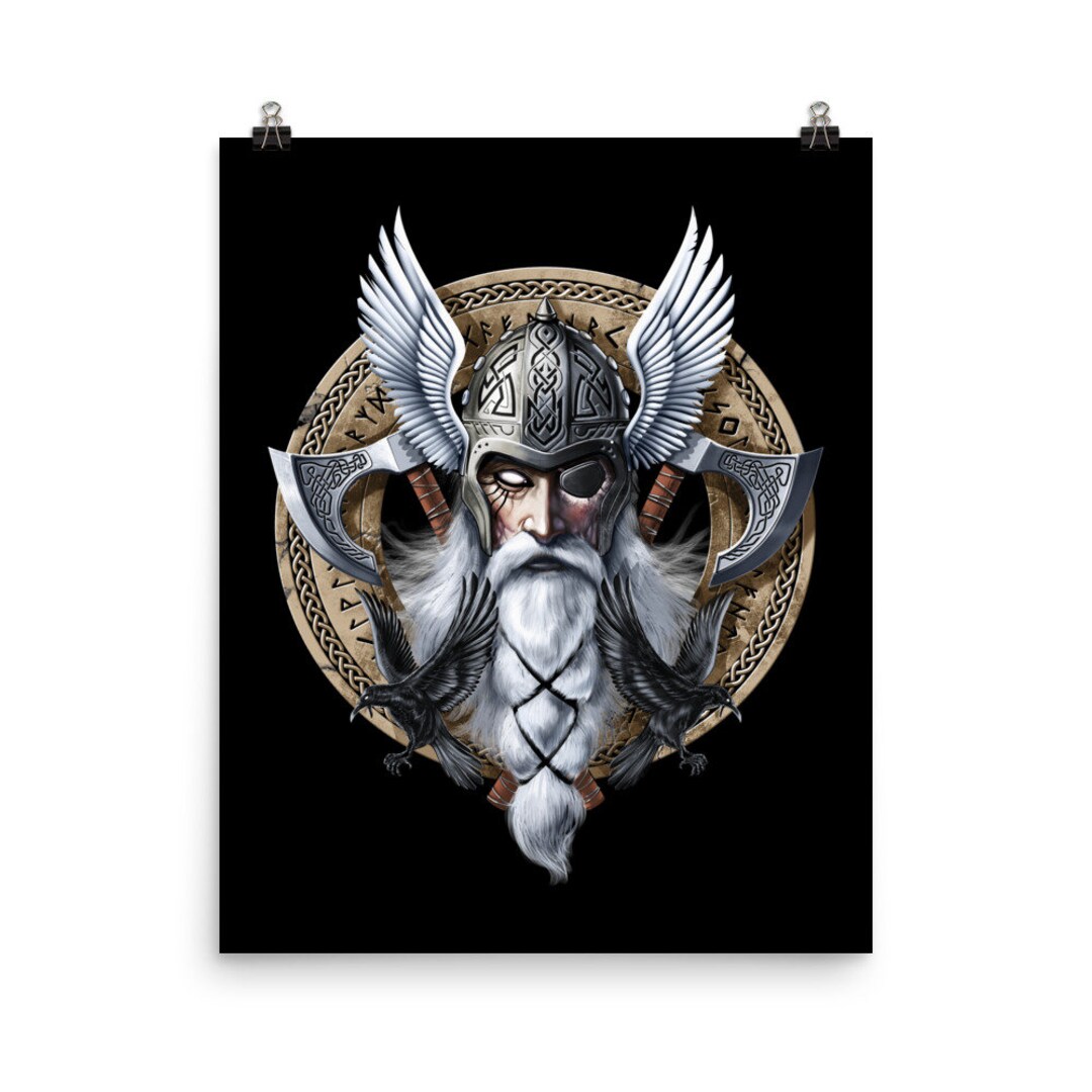 Norse Viking Warrior Poster - Nordic Mythology God Wall Decor - Pagan ...