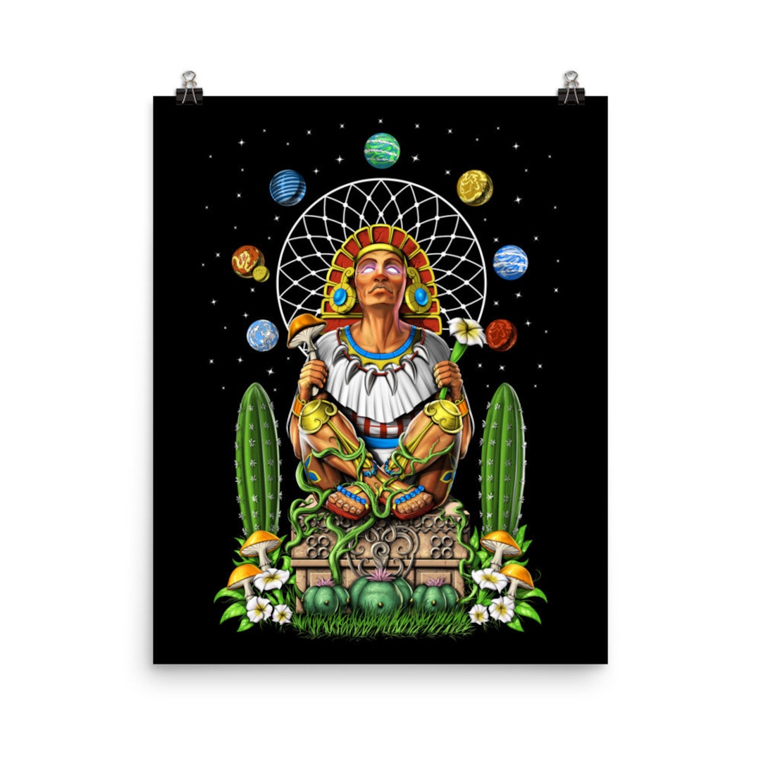 Aztec God Xochipilli Poster, Aztec Mythology Wall Decor, Ancient Mayan ...