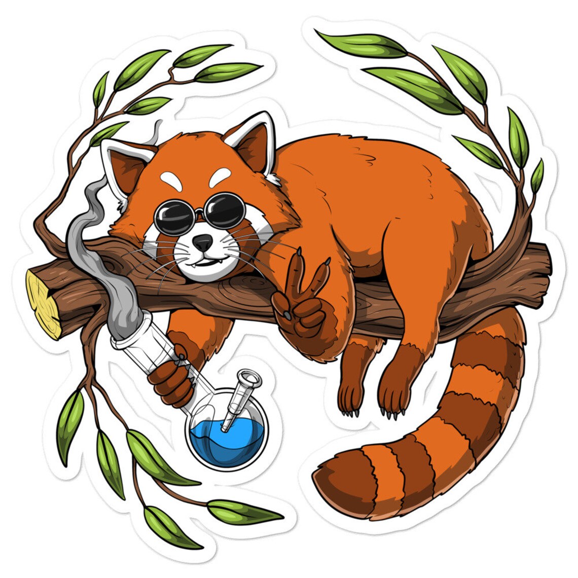 Red Panda Bear Smoking Weed Sticker Cannabis Stoner Stickers - Etsy