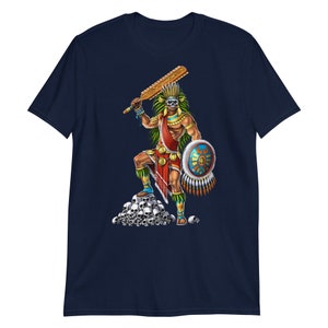 Aztec Warrior T-shirt, Aztec Skull Mens Tee, Aztec Warrior Clothes ...