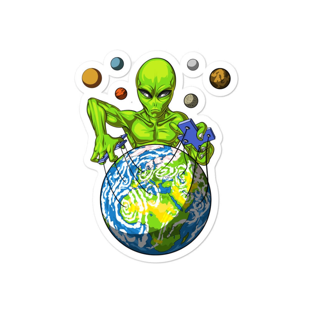 Space Alien Vinyl Sticker - Space UFO Decals - Extraterrestrials Gifts ...