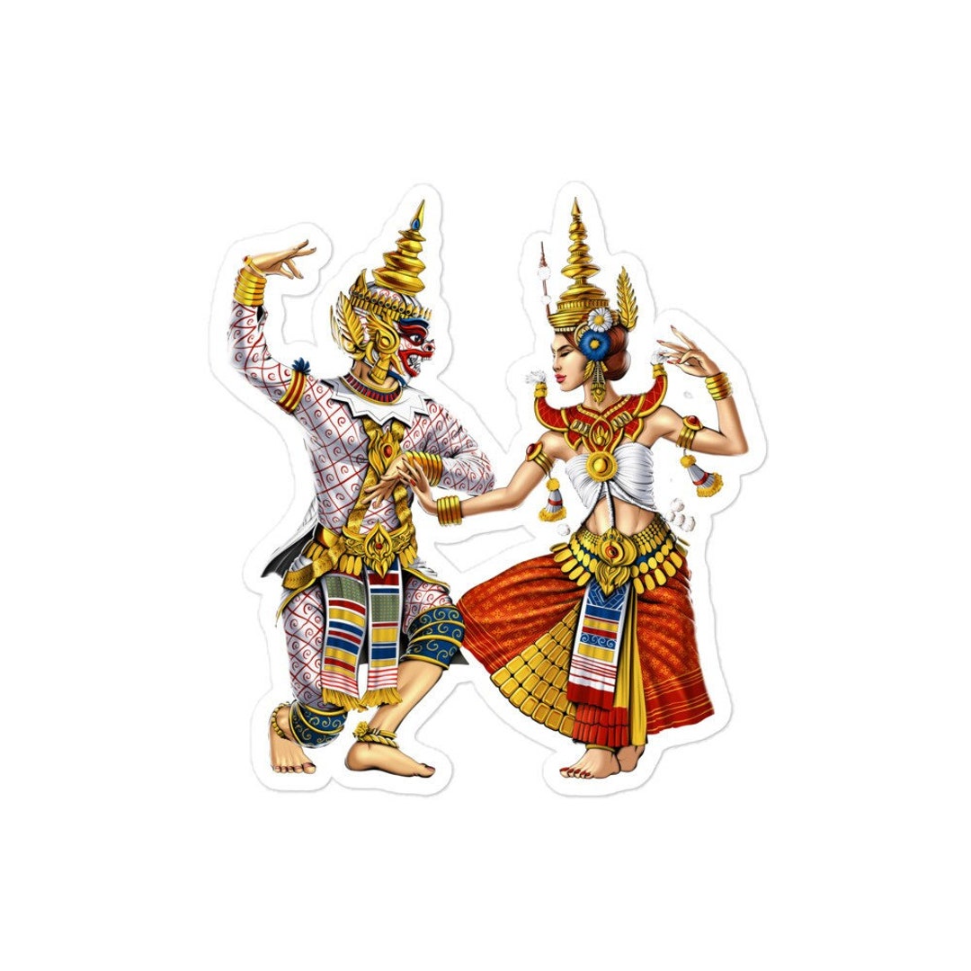 Cambodian Apsara Dance Sticker, Khmer Dancer Sticker, Cambodian Decal ...