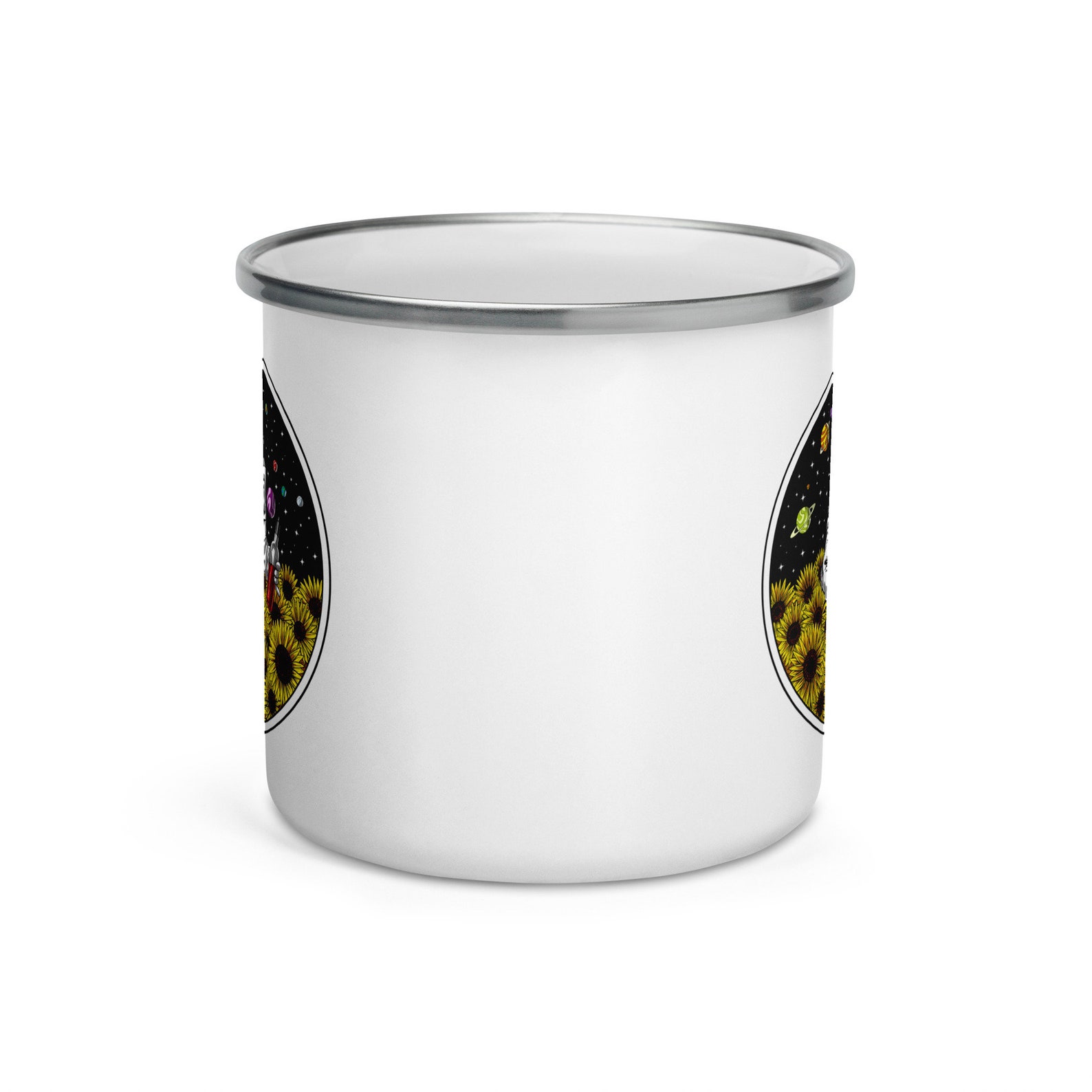 Psychedelic Astronaut Enamel Mug, Sunflowers Mug, Nature Campfire Mug ...