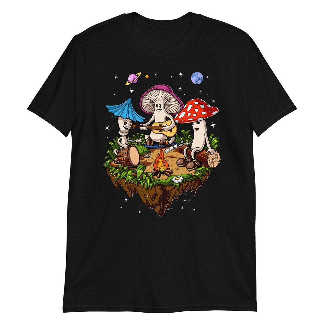 Mushrooms T-shirt, Hippie Mushrooms Tee, Camping Shirt, Funny Mushroom ...