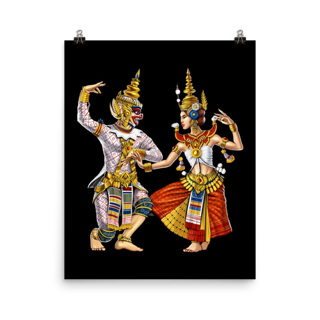 Cambodian Apsara Dance Poster, Khmer Dancer Art Print, Cambodian ...