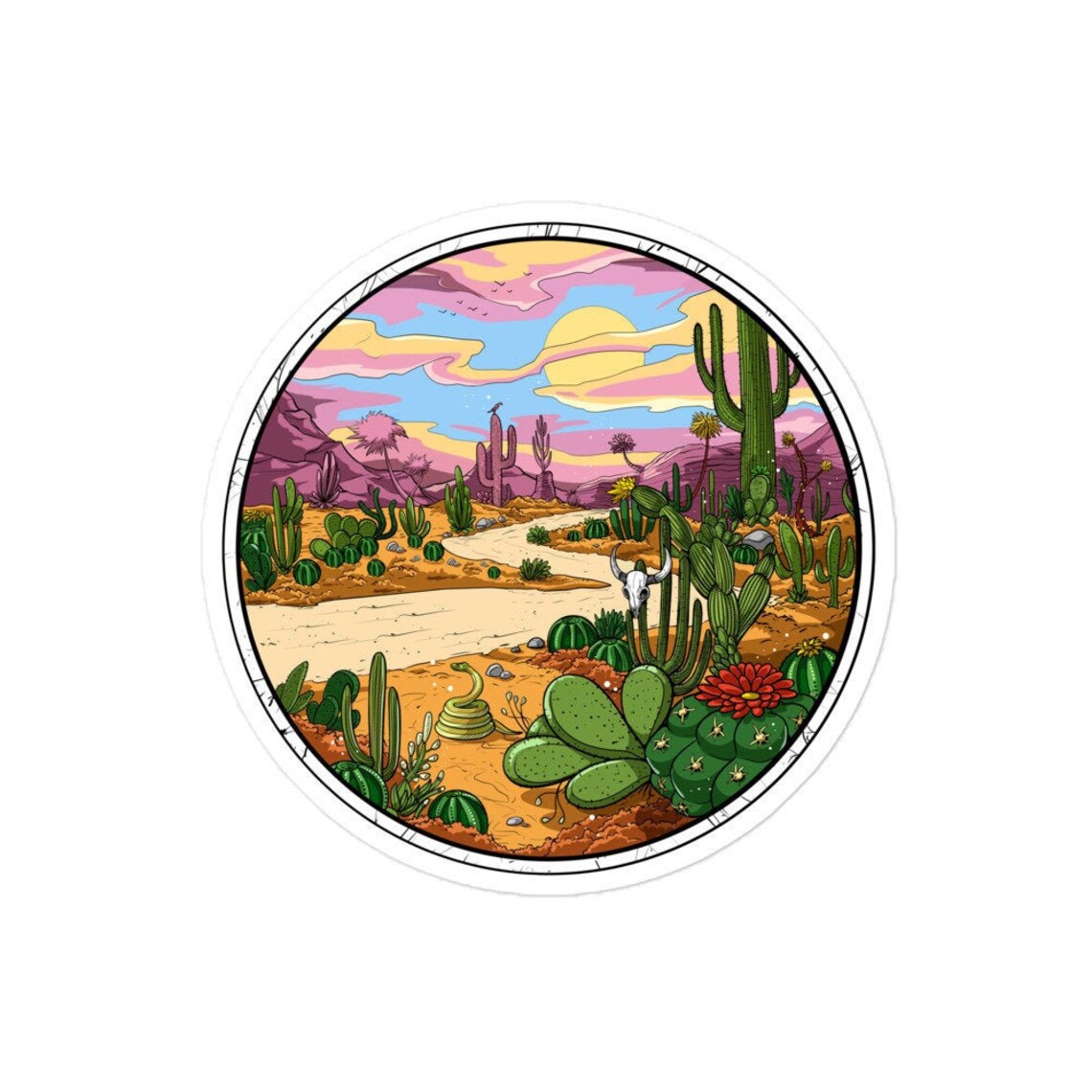 Cactus Desert Sticker Road Trip Sticker Traveling Vacation | Etsy